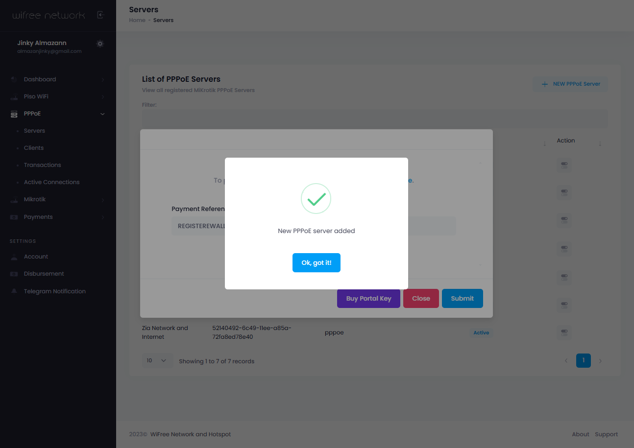 WiFree Network | Payment Reminder